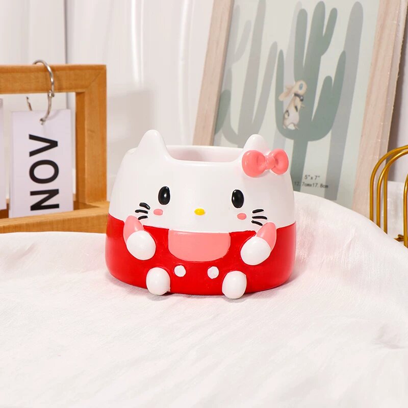 Большой горшок Hello Kitty с короткими ногами, мультяшный декор для офиса, оригинальный цветочный горшок для жилого