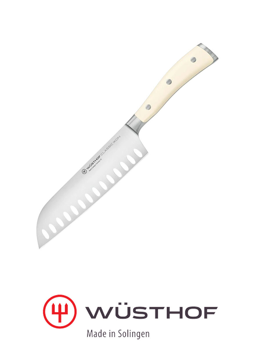 Нож кухонный поварской Шеф Wuesthof Ikon Cream White 17 см, белый