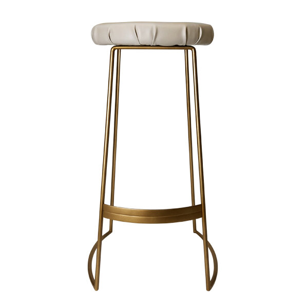 Золотой барный стул MARVIN, опора золото, премиальная экокожа