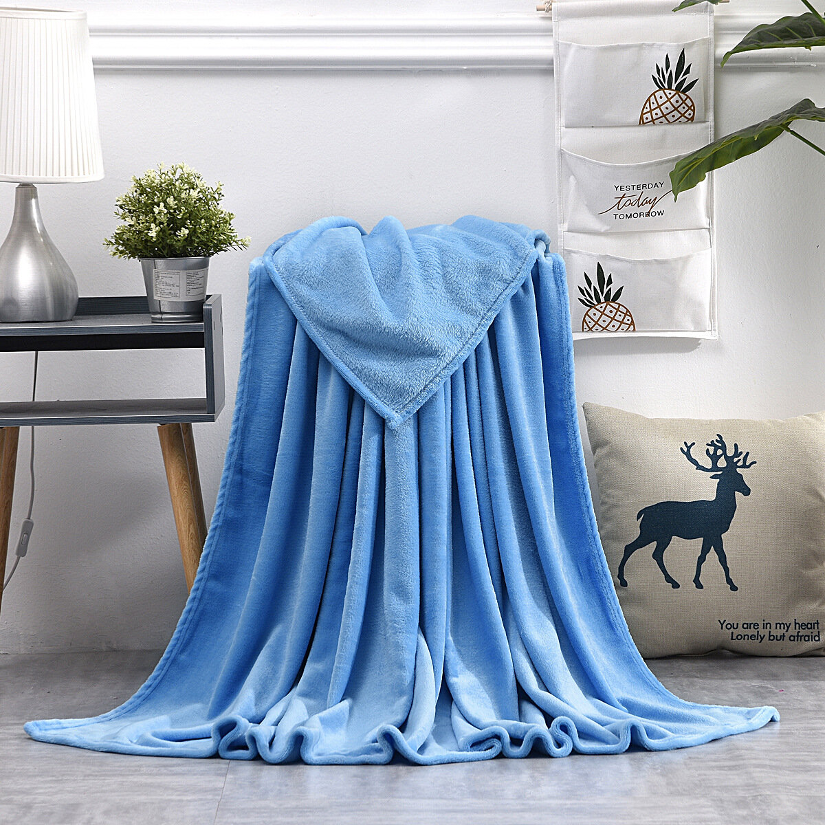 Fleece Blanket Sofa Bed Blanket Home Solid Blankets