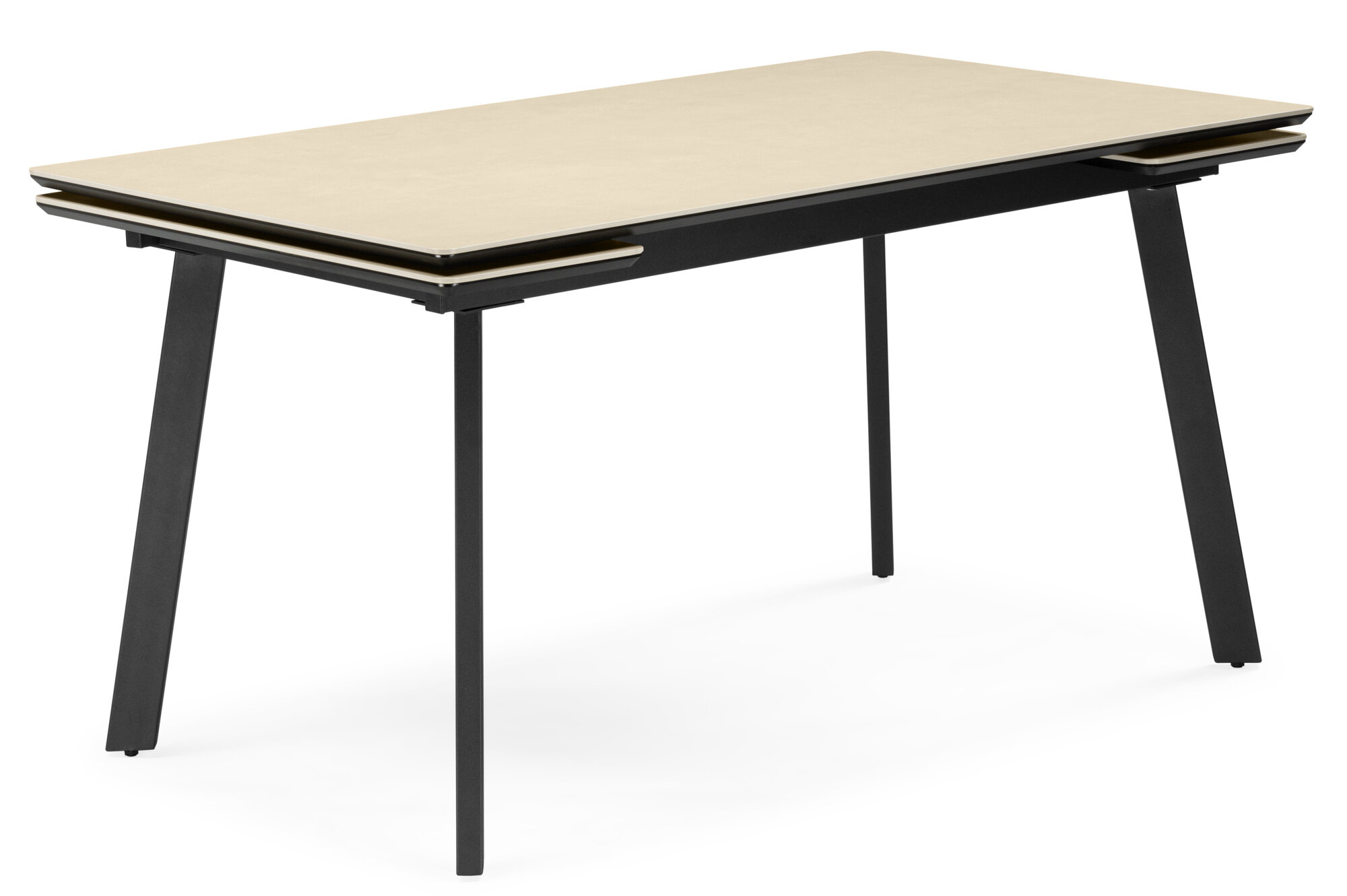 Керамический стол Лайфмебель Норман 140(200)х80 okara light yellow / черный