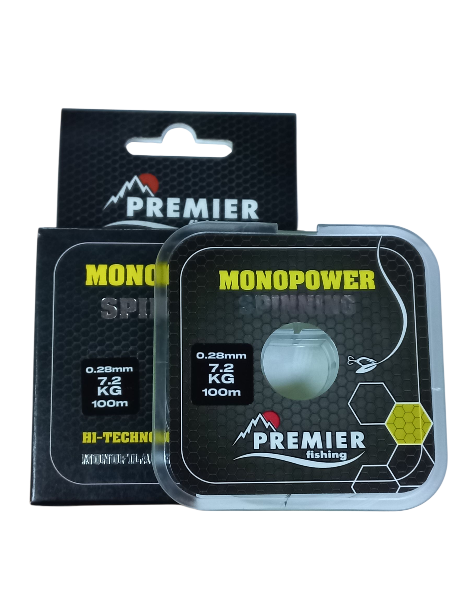 Леска MONOPOWER SPINNING 0,28mm/100m F.Yellow Nylon (PR-MS-Y-028-100) Premier Fishing
