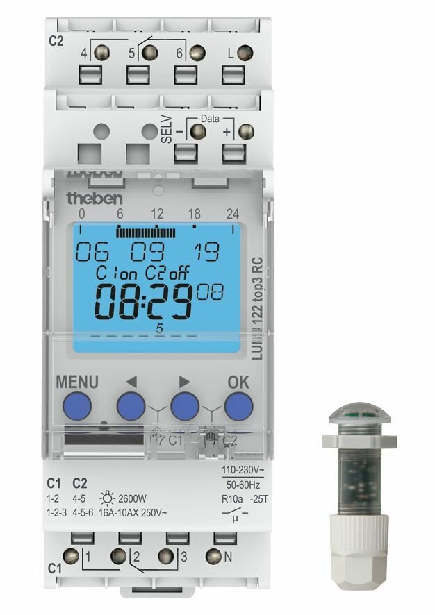 Сумеречный выключатель (фотореле) Theben LUNA 122 top3 RC EL (1220230)