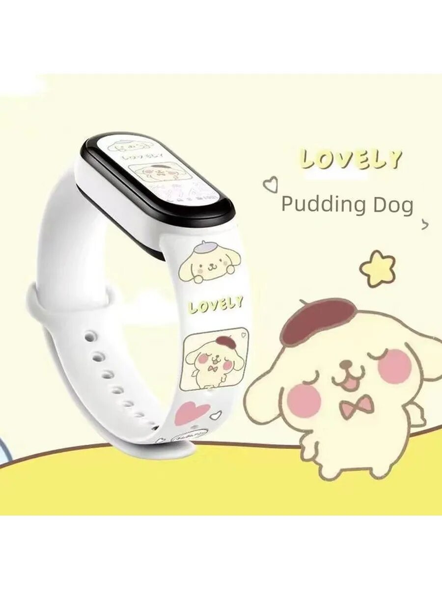 Умный браслет Белый Пудинг Пёс - шаги, обои