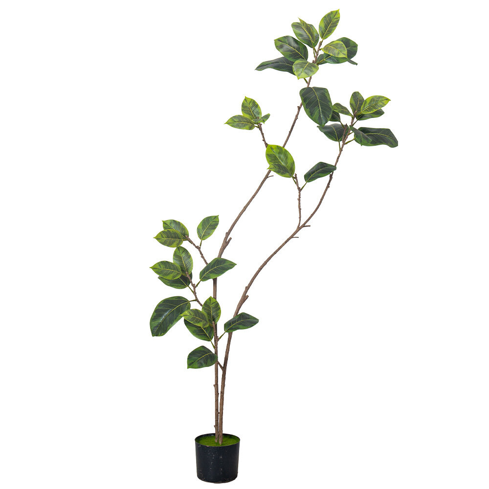 Источник Бангладеш Фикус Имитация зеленого растения Высококачественное легкое роскошное комнатное растение Бионическая цветка Большое напольное искусственное растение в горшке