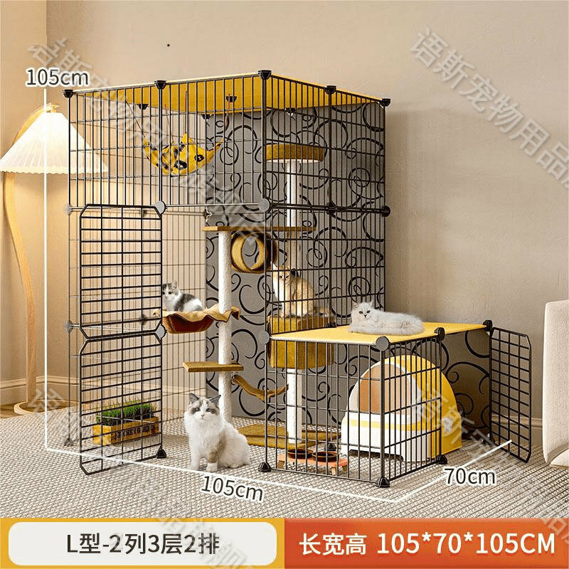Клетка для кошек, очень большая, свободное пространство, домашний кошачий домик, кошачья вилла, лазательная рамка, интегрированный домик для питомцев
