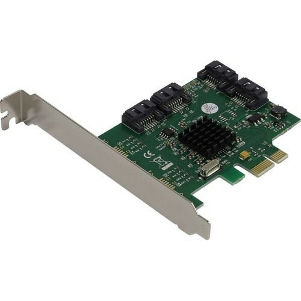 Orient Контроллер M9215S PCI-Ex v2.0, SATA3.0 6Gb s, 4int port, поддержка HDD до 8TB, Marvell 88SE9215 chipset