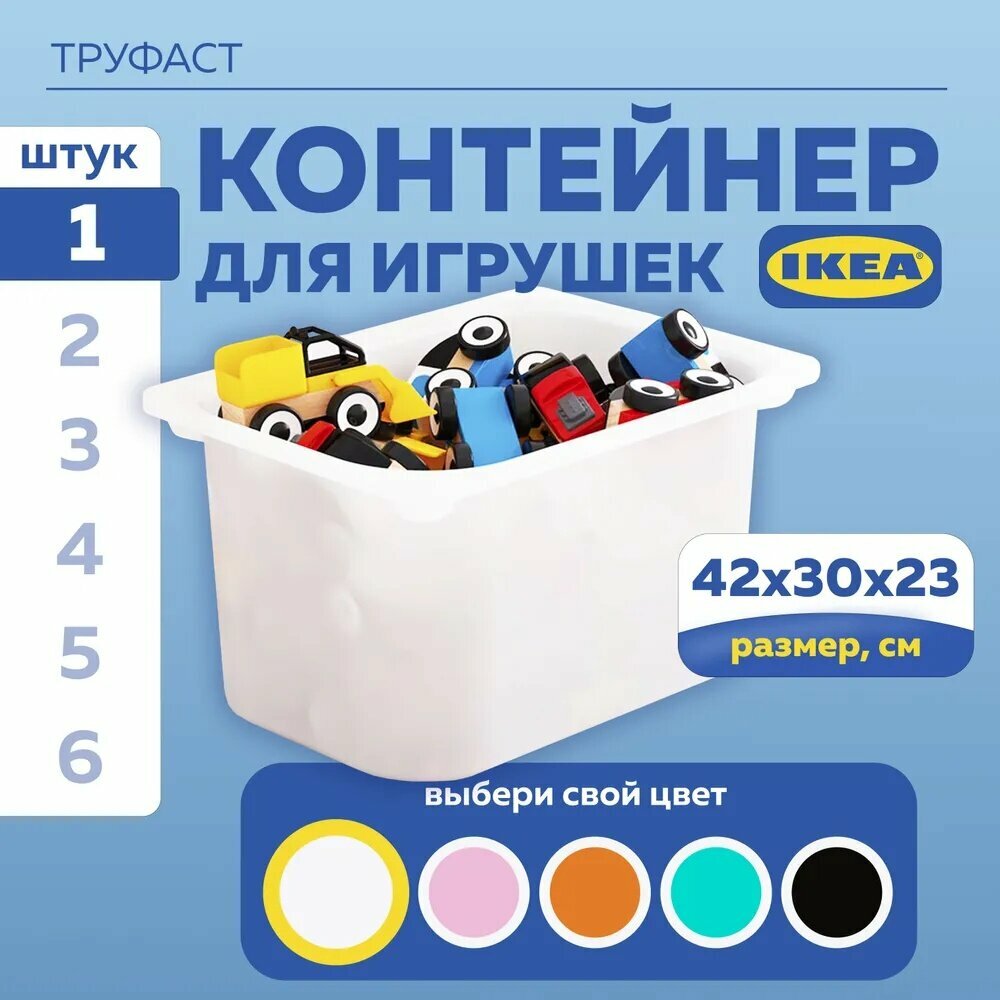 Контейнер для хранения вещей длина 42 см, ширина 30 см, высота 23 см.