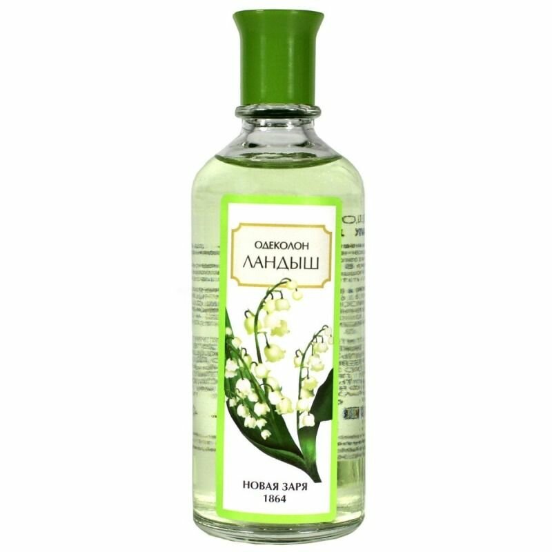 Одеколон Новая Заря "Ландыш", мужской, древесный аромат, без футляра, 100мл
