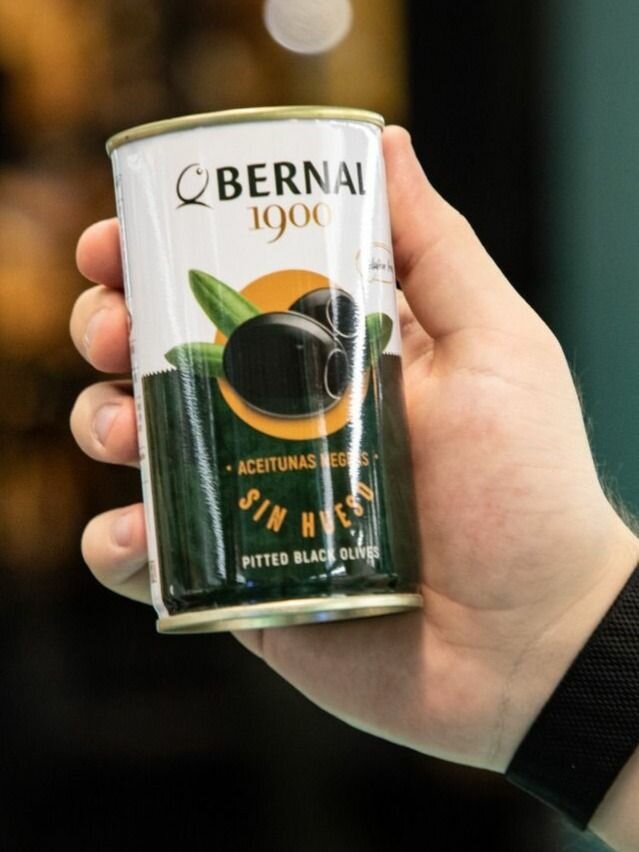 Оливки черные, без косточки, в рассоле, 150 г, Испания