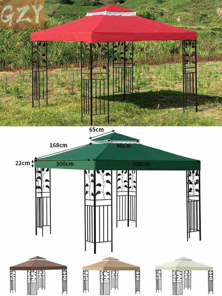 Наружный тент с двойным верхом 3х3м для беседки