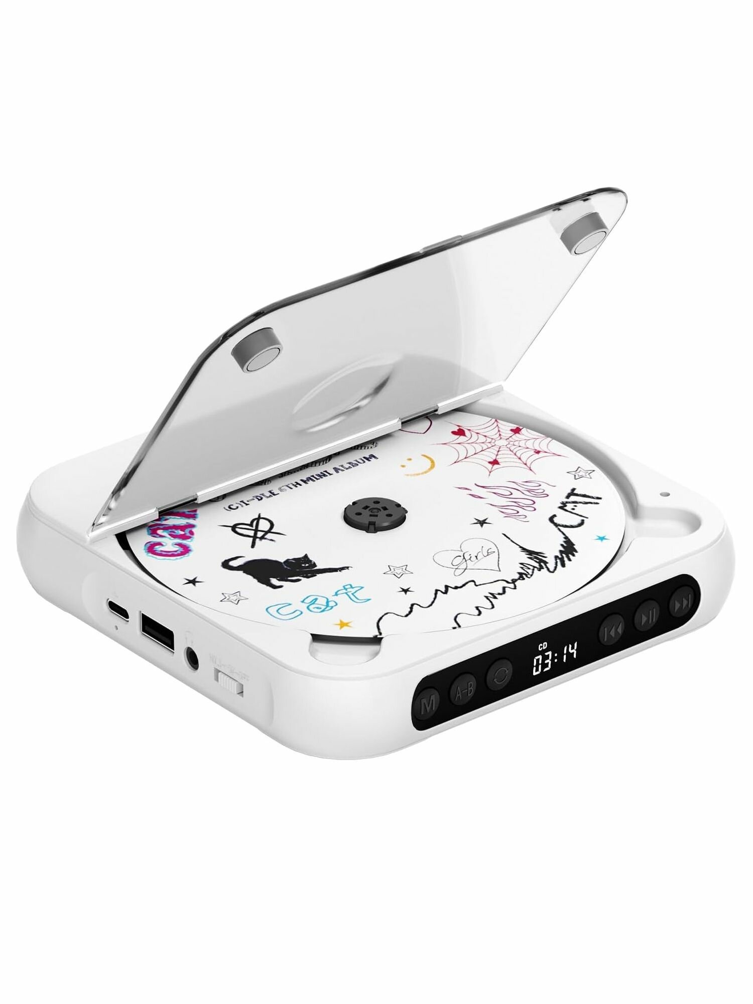 Портативный проигрыватель компакт-дисков с двумя стереодинамиками