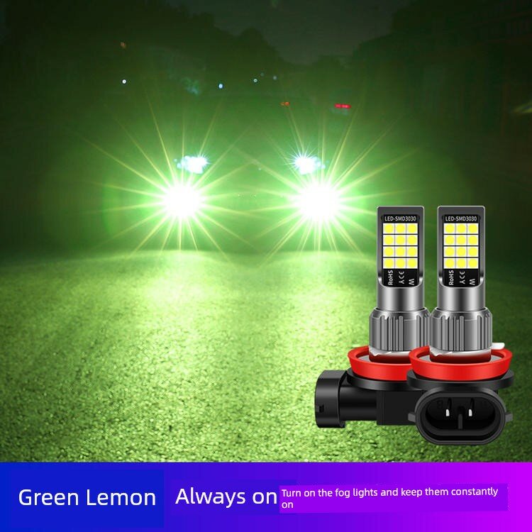 Светодиодная лампа H11 для передних противотуманных фар с постоянным светом, лайм-зеленый цвет, одна штука для CRV