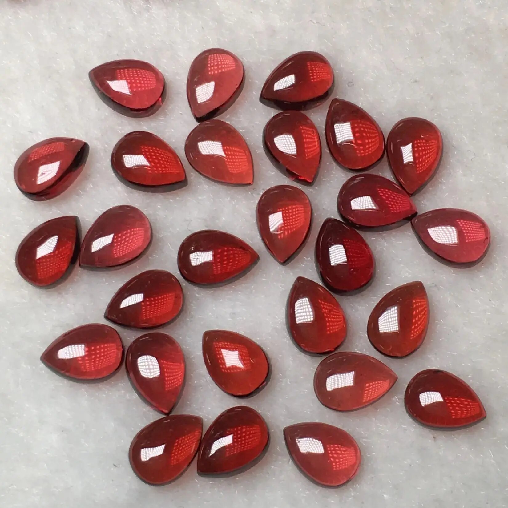 Оптовая продажа, 5 шт./лот, кабошон из натурального граната, 3x5 мм, 4x6 мм, 5x7 мм, 6x8 мм, грушевидная капля, полудрагоценный драгоценный камень, ювелирное кольцо, кабошон для лица