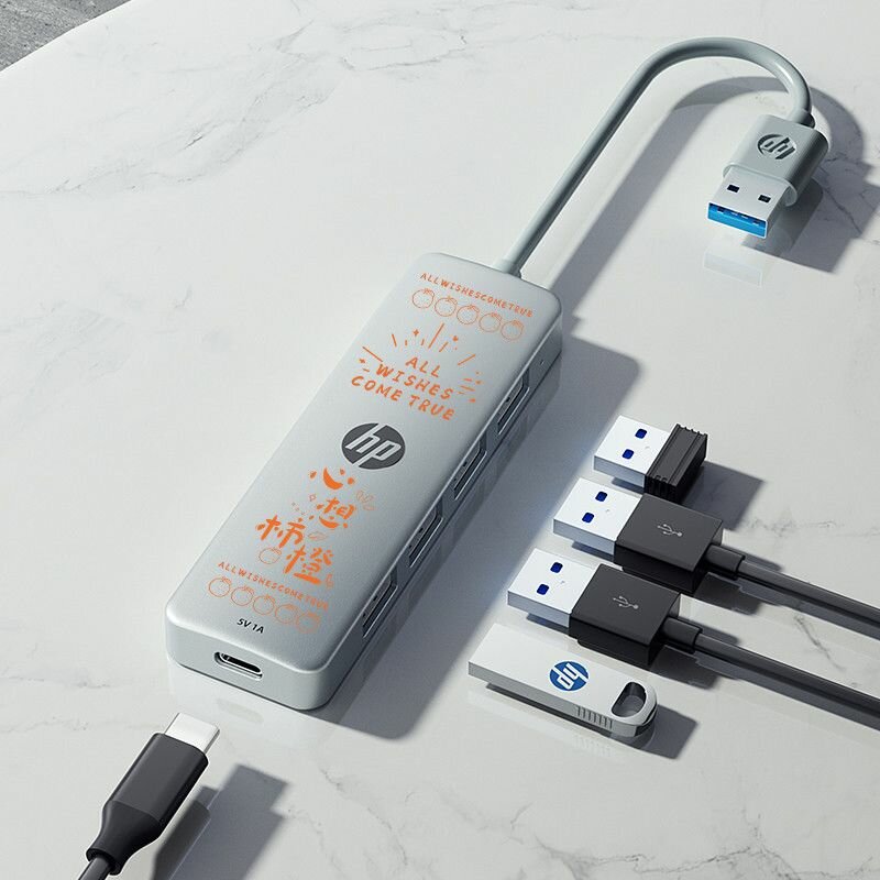 Док-станция HP для ноутбуков, портативный офисный конвертер расширения USB 3.0, многопортовый хаб.