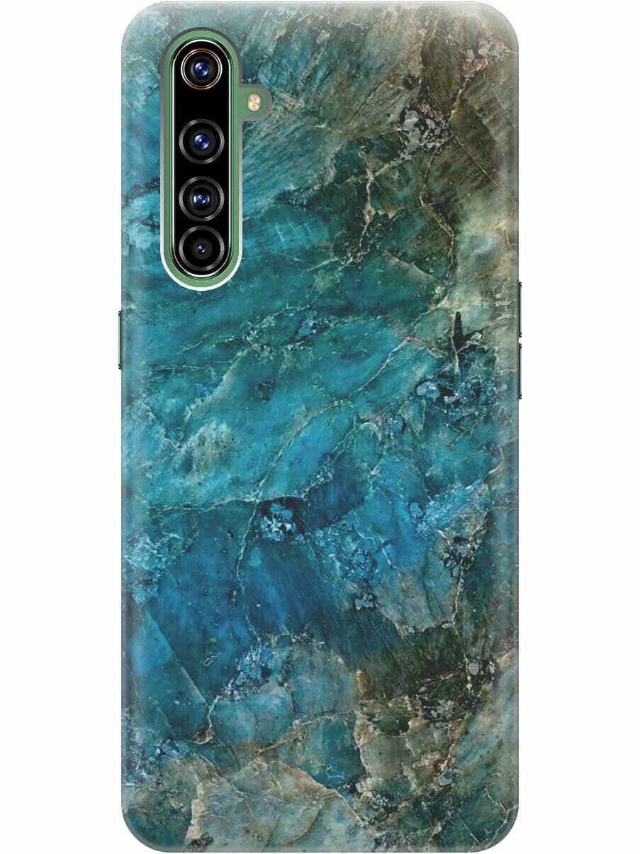 Чехол - накладка ArtColor для realme X50 Pro с принтом "Темно-синий мрамор"