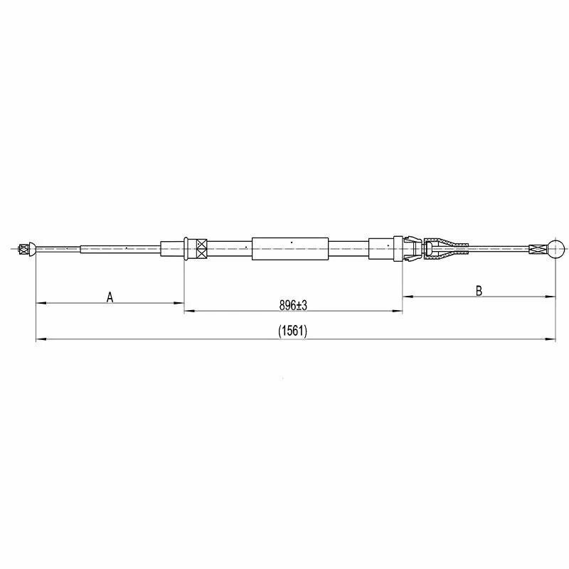 Трос стояночного тормоза SAT ST-52-0225 Volkswagen TOURAN 03-15 LH=RH