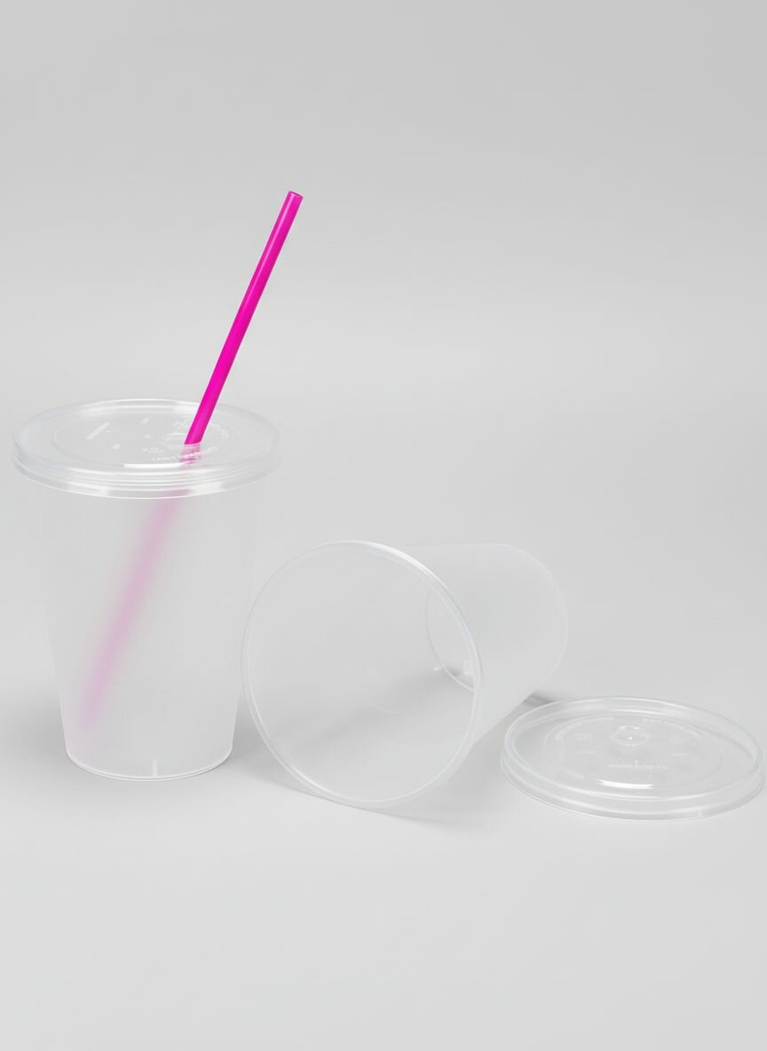Стакан Bubble Cup 375 мл 8 шт, матовый с плоской крышкой