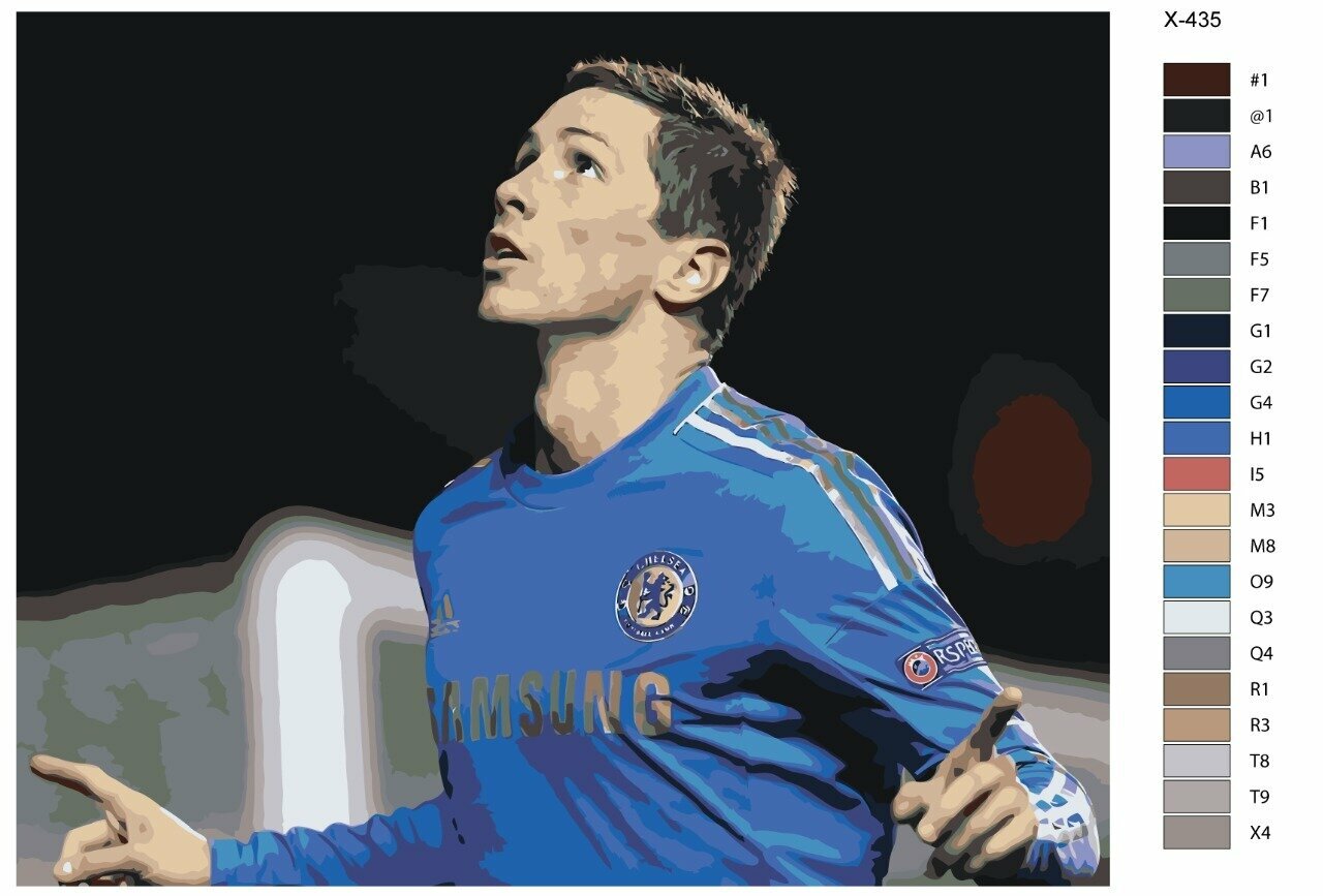 Картина по номерам X-435 "Футболист Фернандо Торрес" 70x90