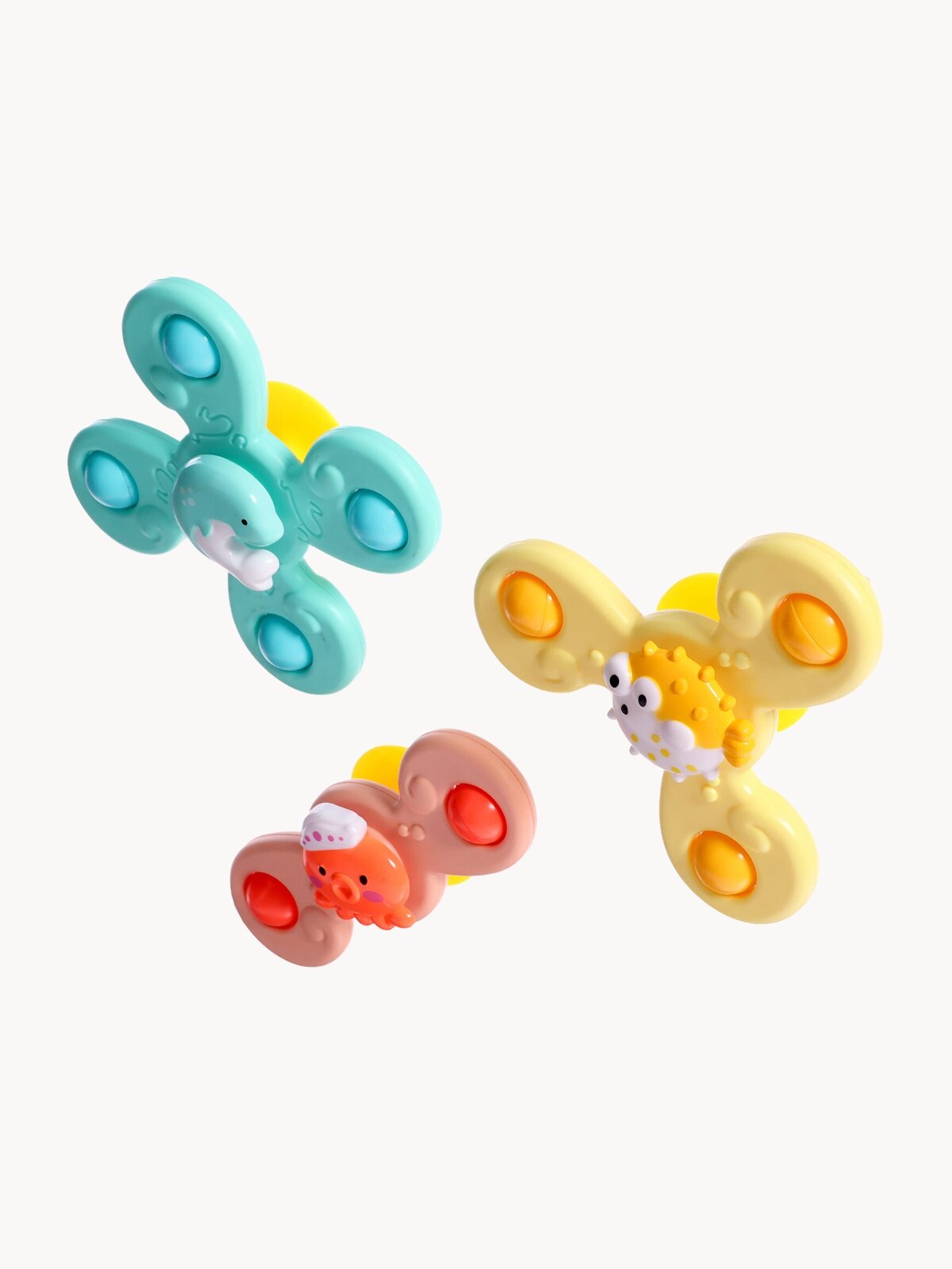 Спиннеры на присосках "Подводный мир" для ванны, 3 шт в наборе