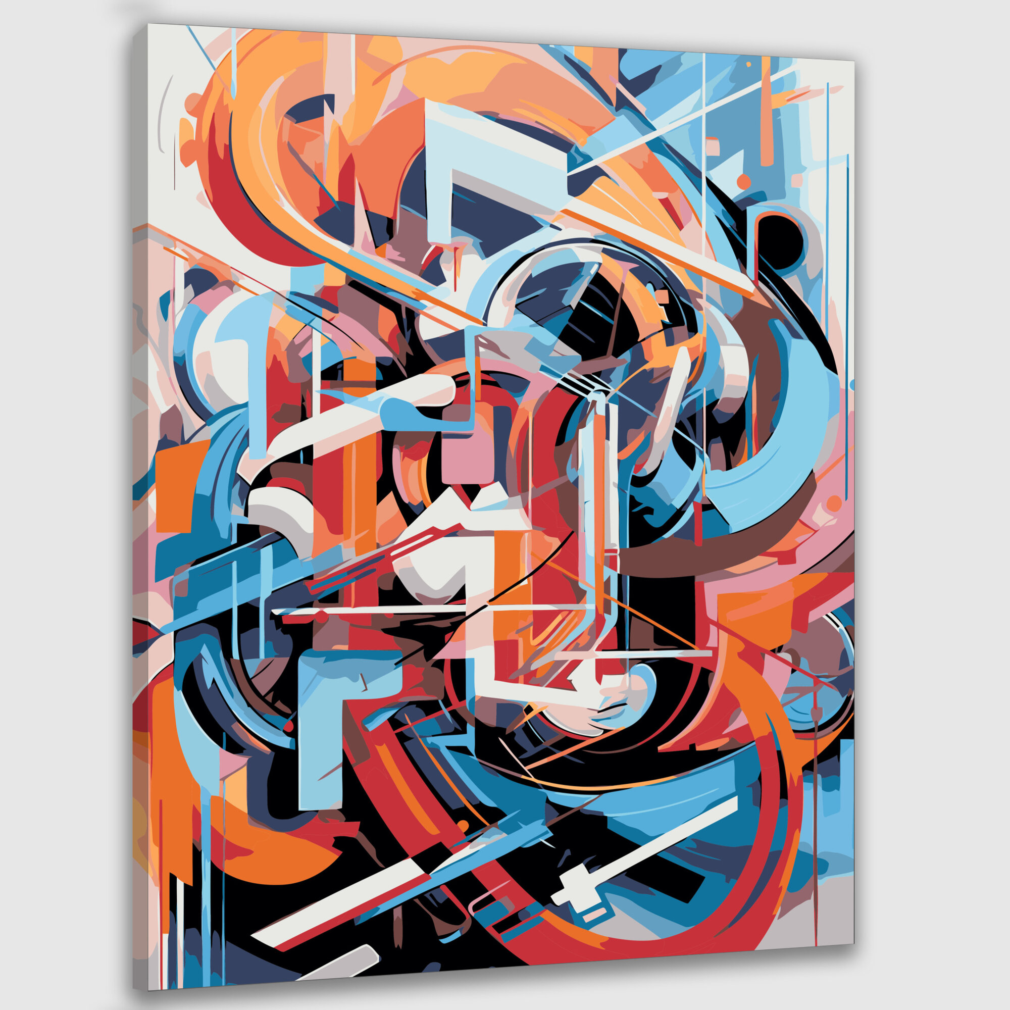 Картина по номерам 40x50 см, абстракция, уличное искусство, яркие цвета, смешение цветов, столкновение цветов