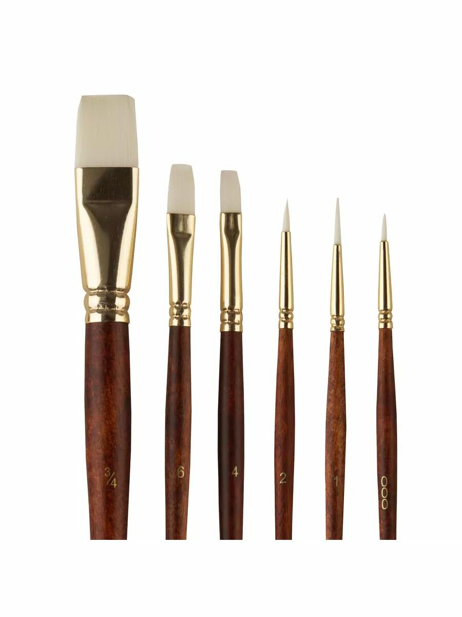 Набор кистей для рисования синтетика, 6 штук B0277
