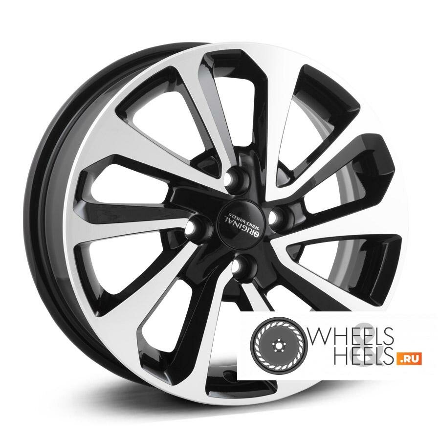 Диск автомобильный литой Скад KL-320 15x6 4x100 et46 dia54.1 Черный с полированной лицевой поверхностью