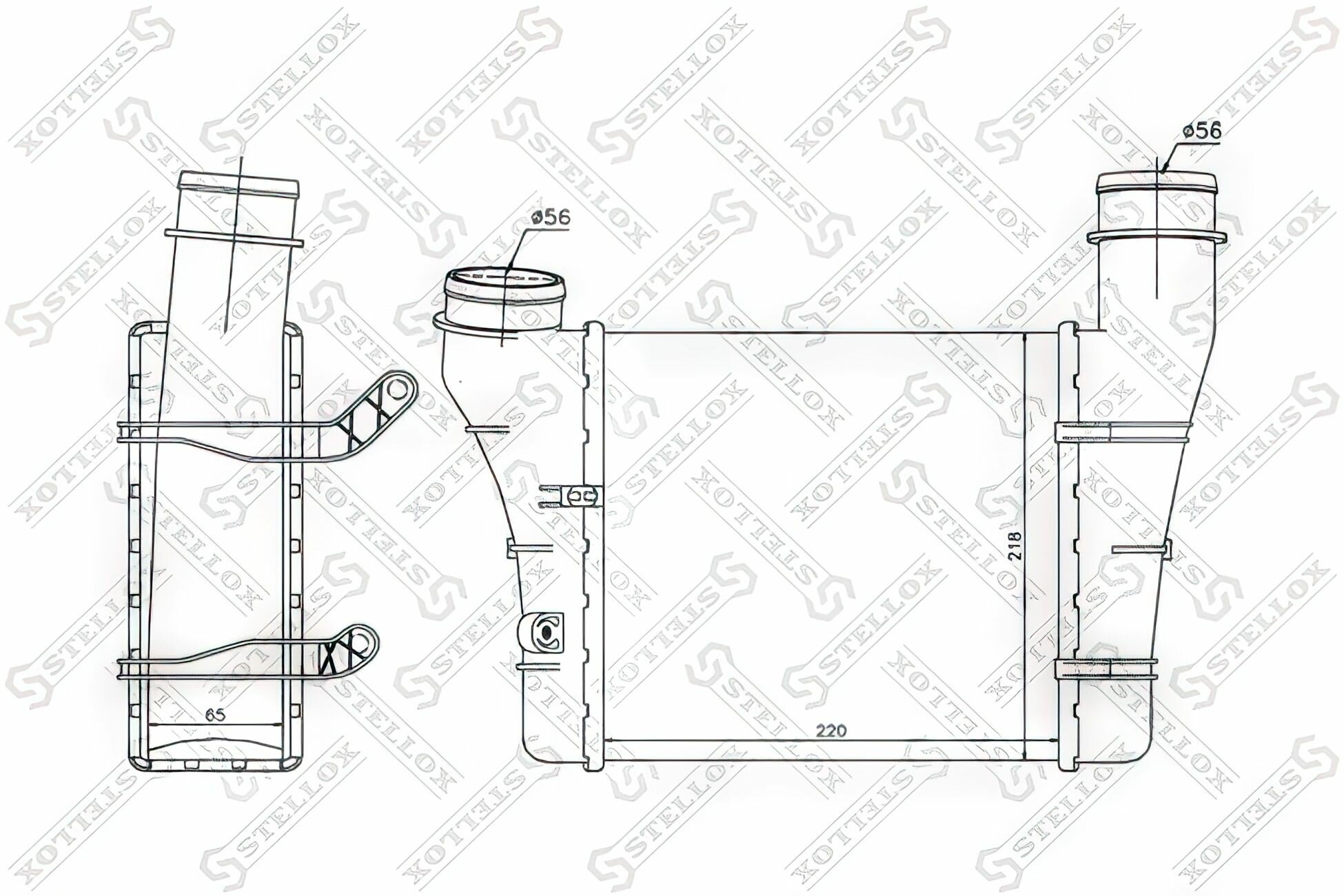 Интеркулер для Ауди A4 B6, B7, A6 C5 10-40101-SX STELLOX