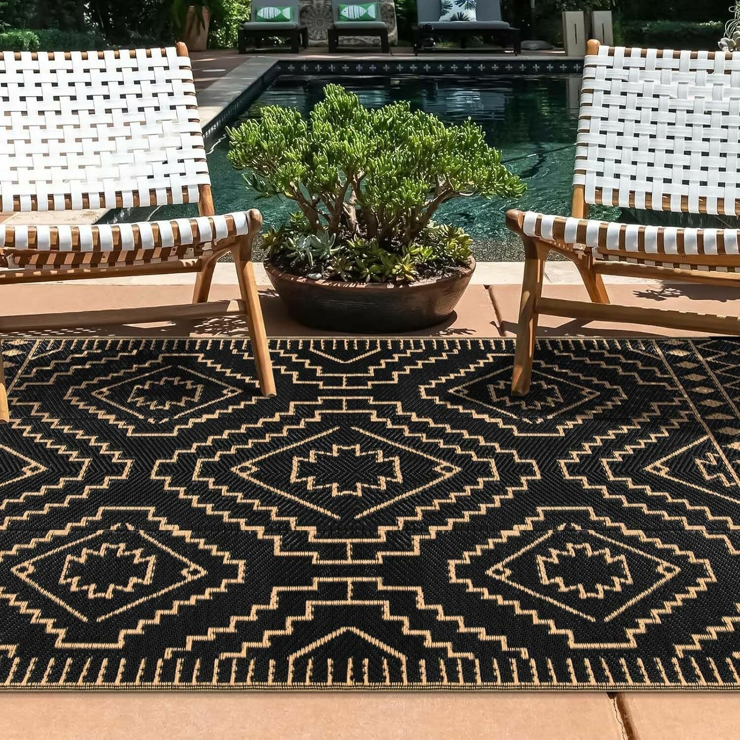 Ковер без ворса, турецкий, в марокканском стиле, для улицы