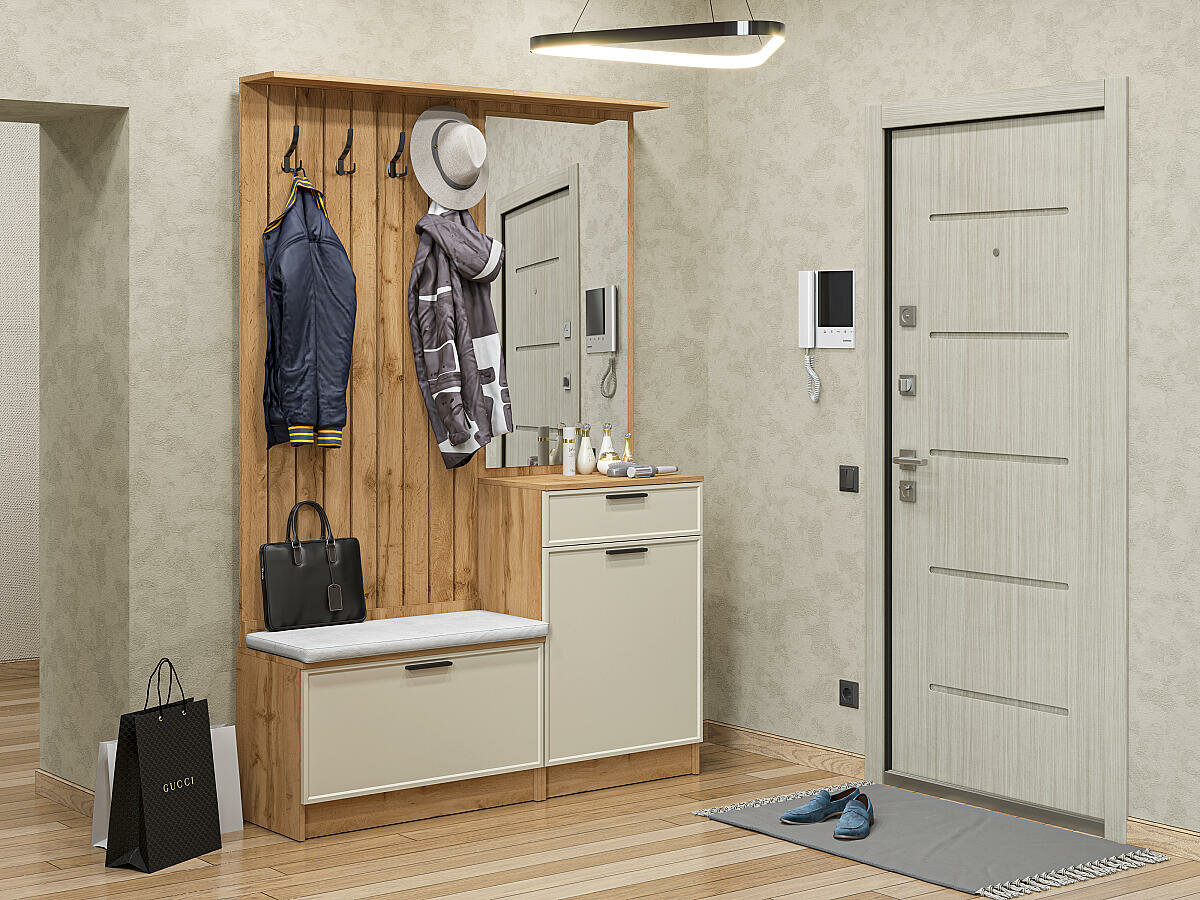 Прихожая Стиль 1.4 метра. Крем