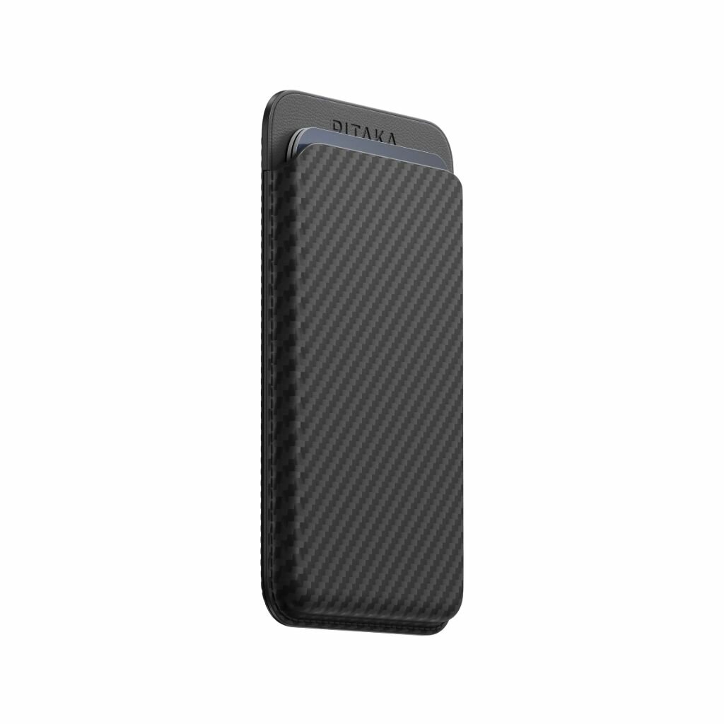 Картхолдер магнитный PITAKA для смартфона Magnetic Woven Wallet Black