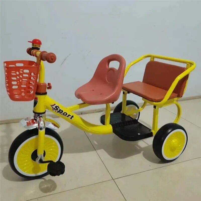 Детский двухместный трехколесный велосипед bicycle twins KL