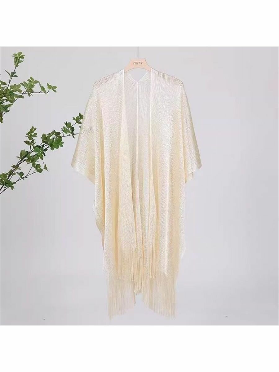 Белая оверсайз накидка на пляж Парео.