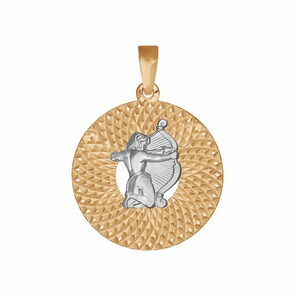 Подвеска, комбинированное золото, 585 проба