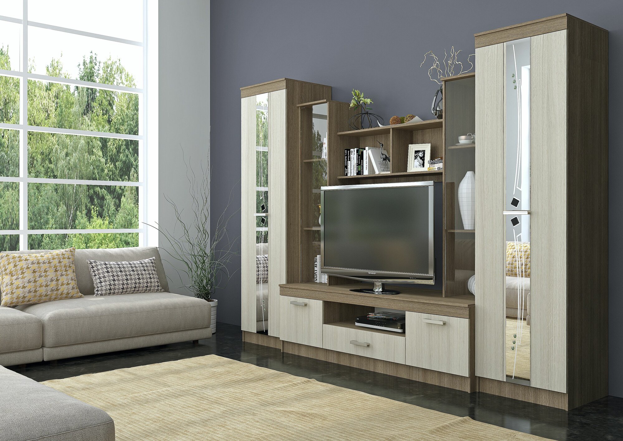 Гостиная Атлантида 2 (Ясень шимо светлый, ясень шимо темный) (Миф)