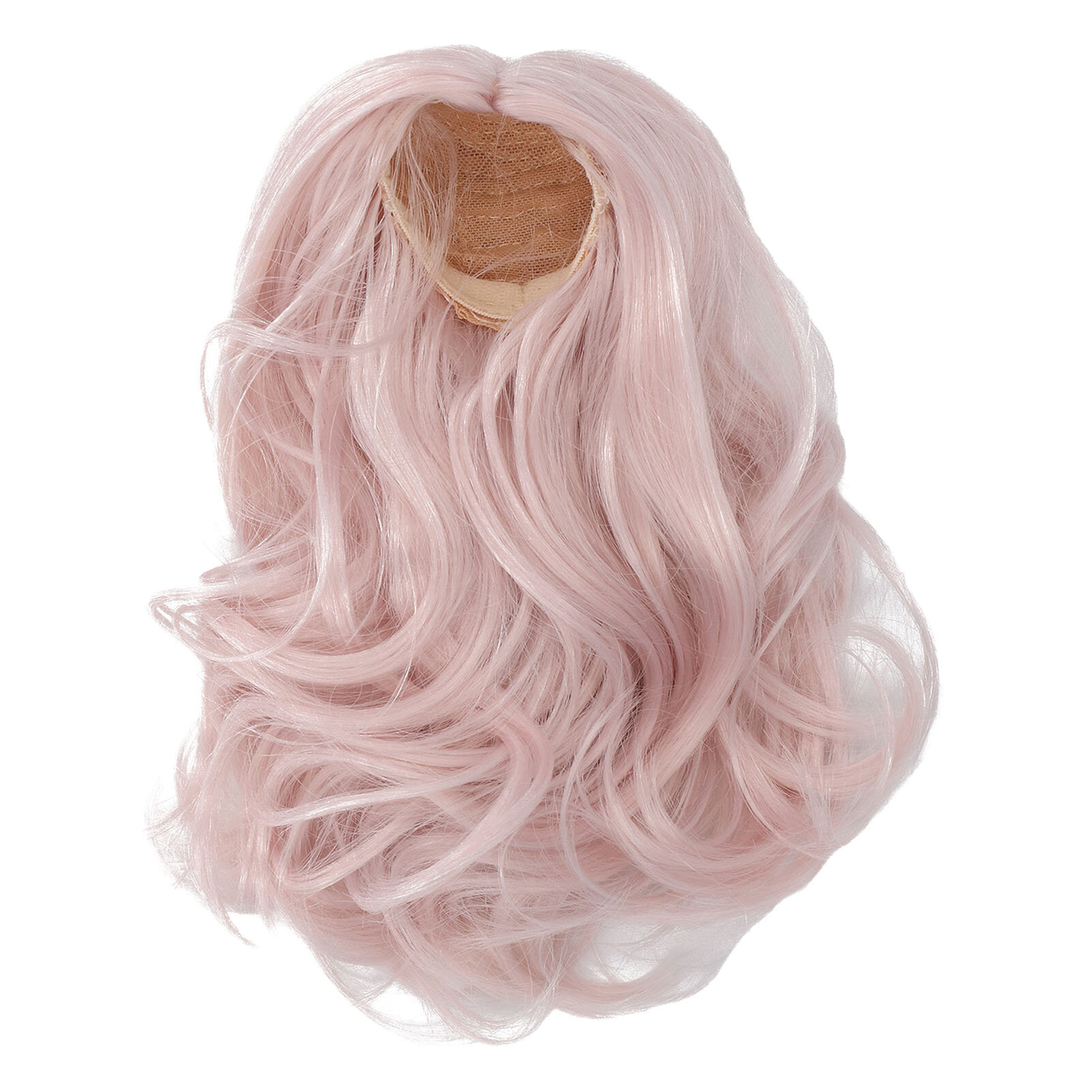 Шарнирные кукольные волосы 1/6, мягкий шелк, легкая укладка, удобный на ощупь длинный вьющийся парик для куклы, кремовый розовый