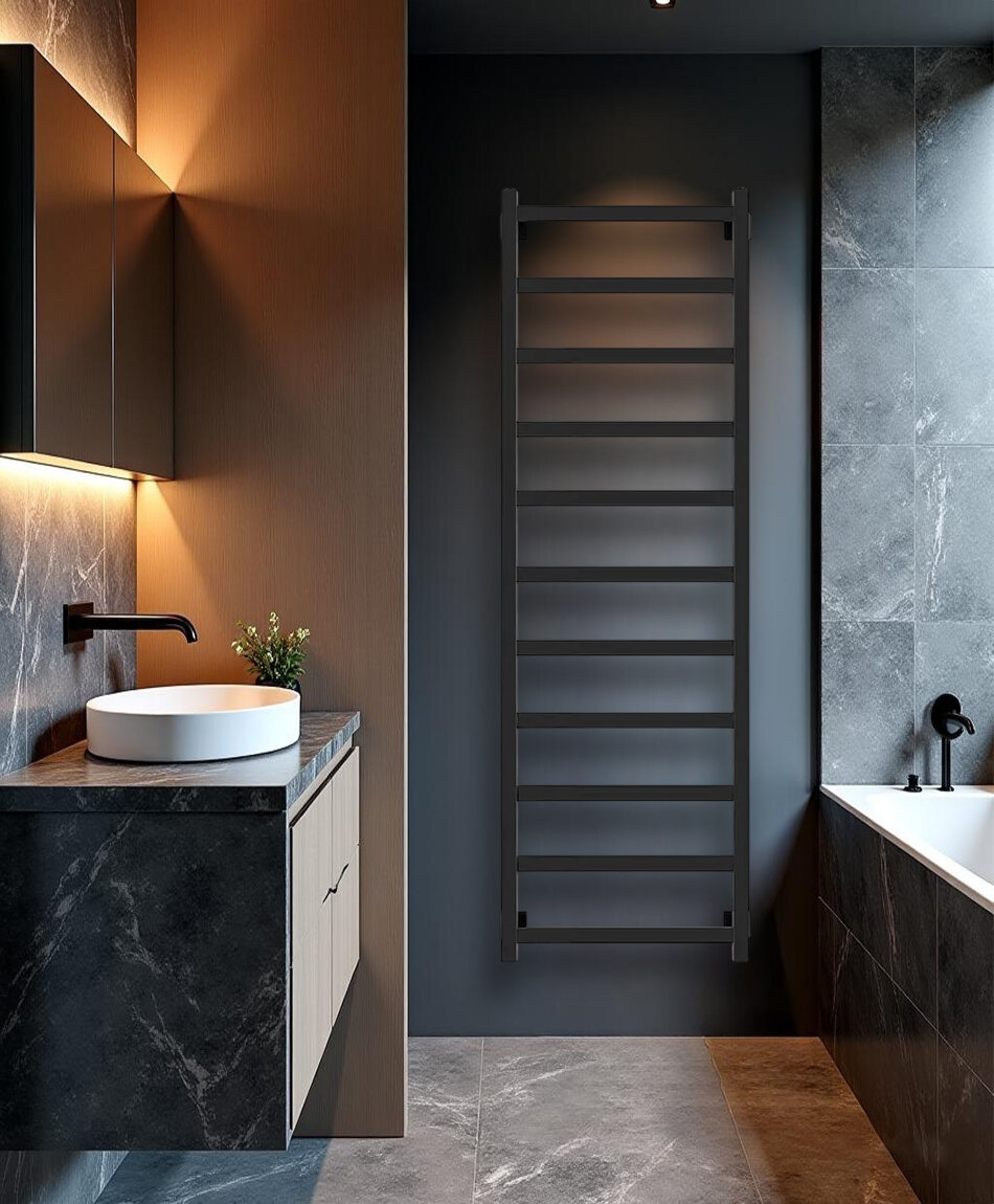 Полотенцесушитель водяной Quadro-1 150x50 см Черный