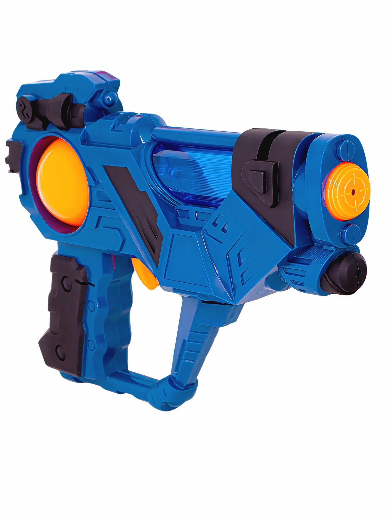 Детский пистолет "Отважный герой" со звуковыми и световыми эффектами, игрушечное оружие для мальчиков, бластер для сюжетно-ролевых игр, работает от батареек, 23 х 16 х 5 см.