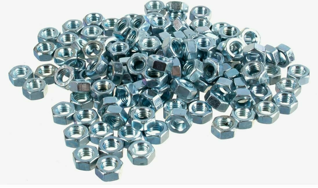Гайка шестигранная М3 DIN934 оцинкованная, (упаковка 200шт.)