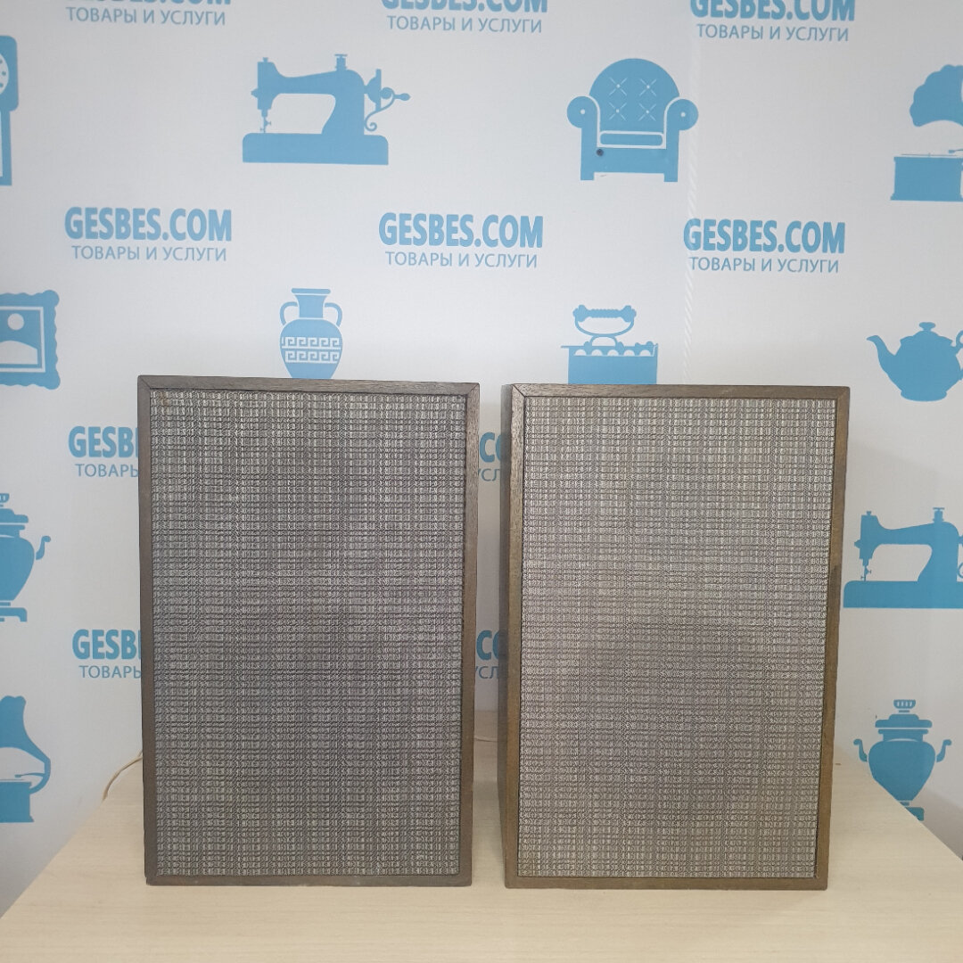 Акустическая система "10МАС-1", работают, передняя крышка выпадает, винтаж, СССР