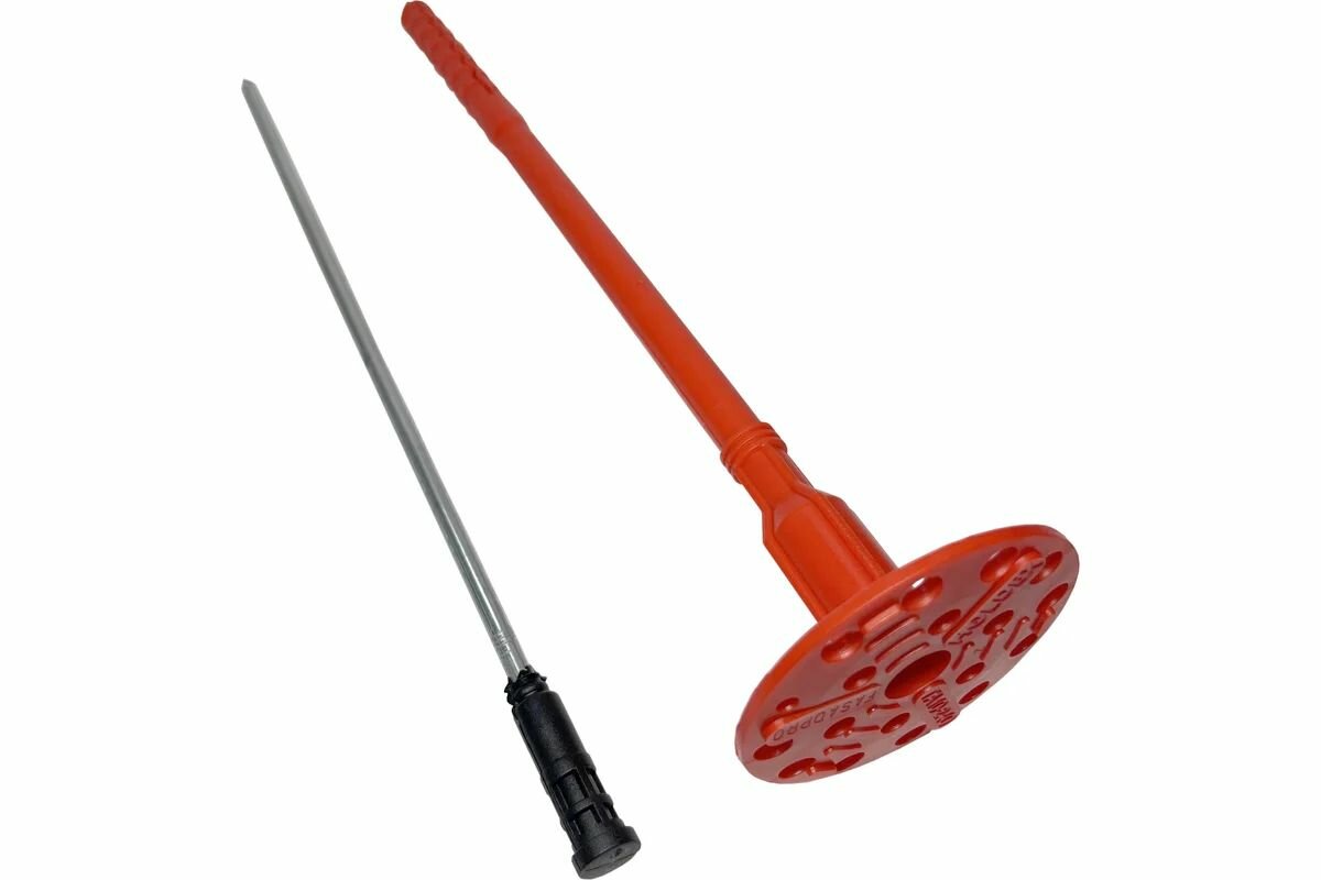 Дюбель тарельчатый для теплоизоляции FasadPro гвоздь сталь, с термоголовкой, грибок, 10x240 мм, 250 шт. в коробке 150491