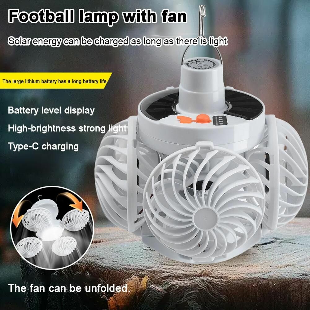 Солнечный кемпинговый вентилятор фонарь