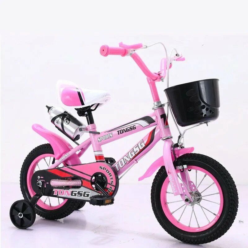 Детский велосипед N366, для девочек, от 2 до 10 лет, розовый, сталь, надувные шины