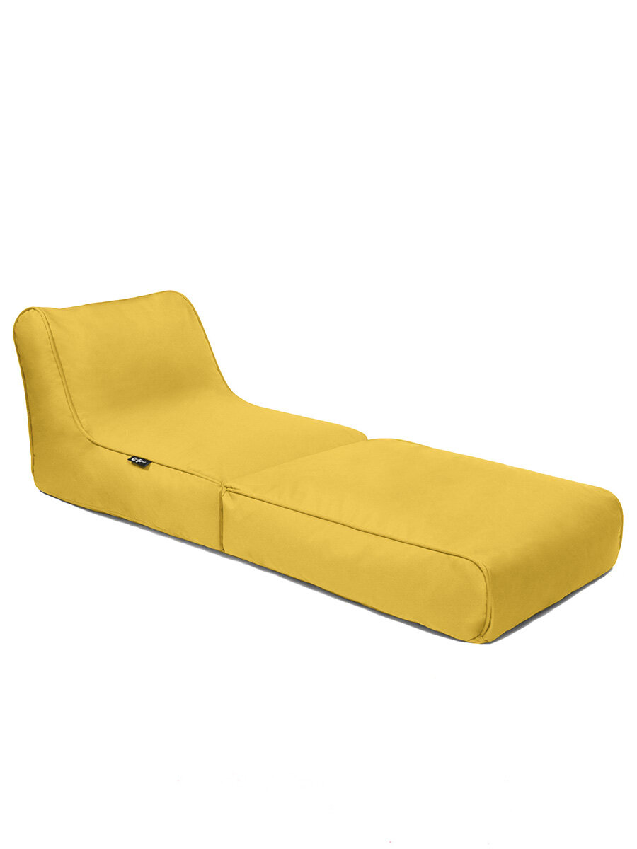 Бескаркасное кресло шезлонг трансформер GoodPoof, желтый