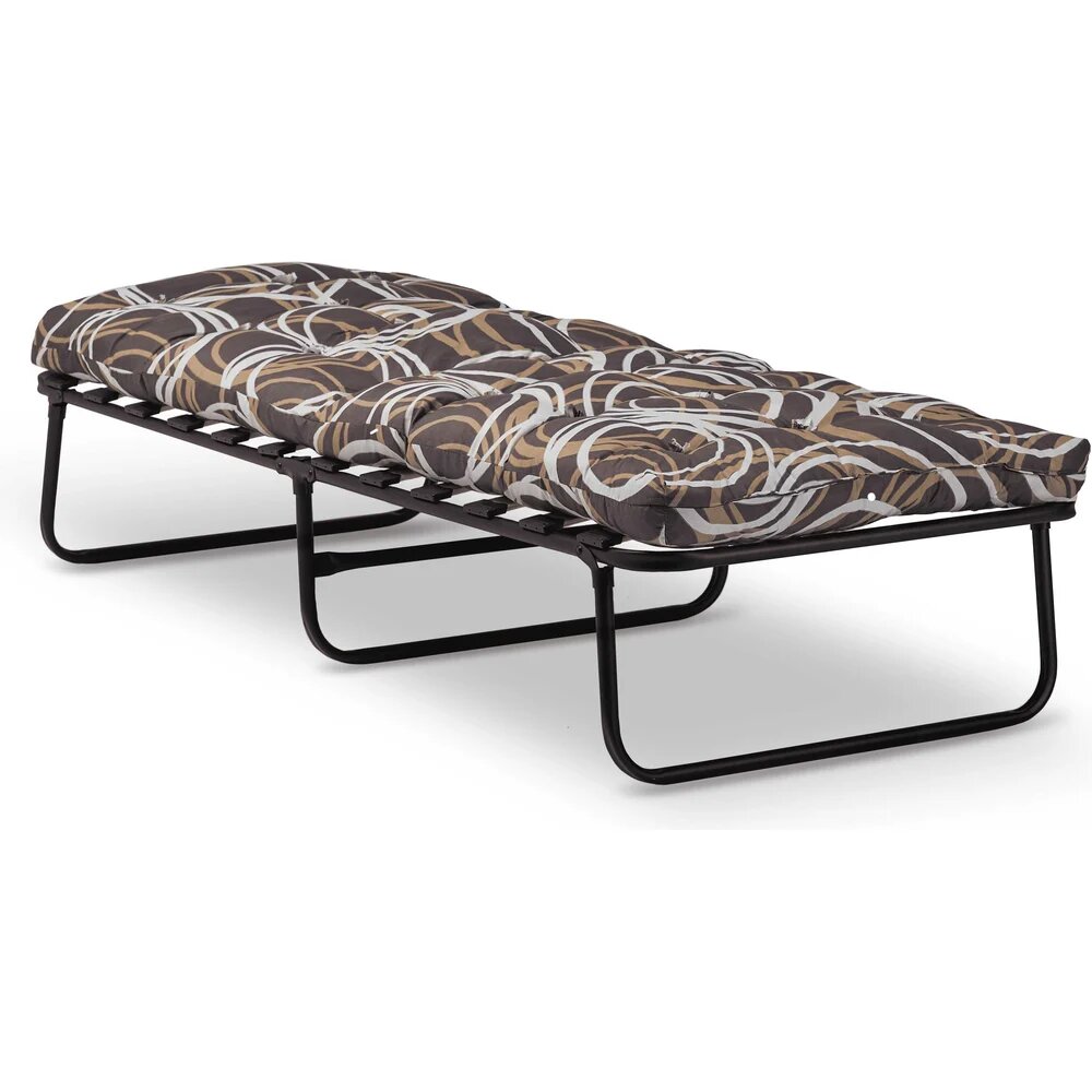 Раскладушка Формула мебели сад Аде с матрасом, взрослая, усиленная, для сна, кровать-кушетка с ортопедическим основанием из ламель 80x190 см КР0003/РВ