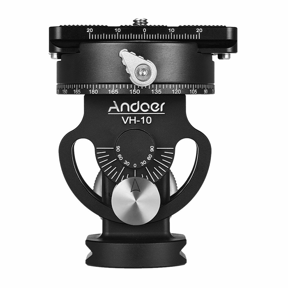 Andoer VH-10 2-позиционная головка штатива для панорамного наблюдения за птицами с быстросъемной пластиной 3 пузырьковых уровня Замена сумки для переноски для Sirui L10 RRS MH-02