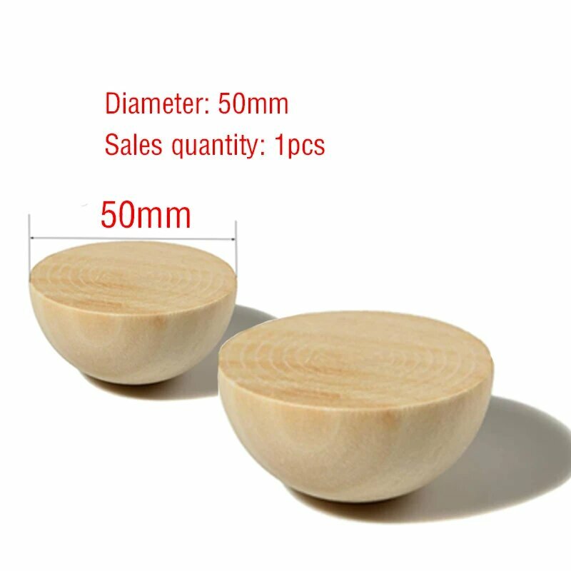 Полудеревянные шарики из бисера, натуральные полудеревянные шарики, необработанные 50mm 1pcs