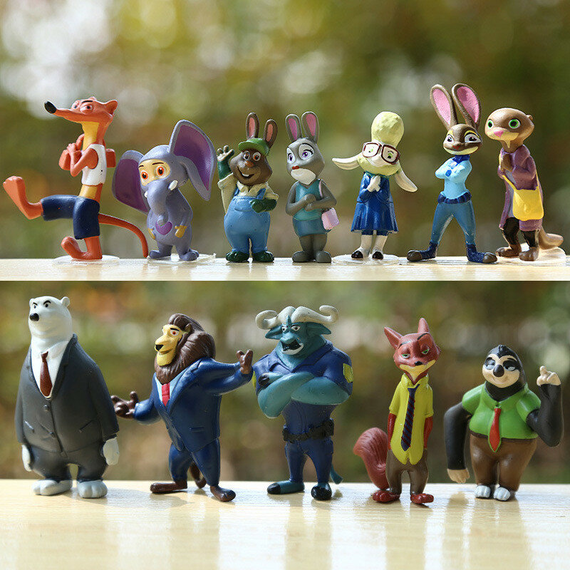 Zootopia pvc мягкая игрушка бокс фигурки с изображением милого льва белки лисы медведя для коллекционеров