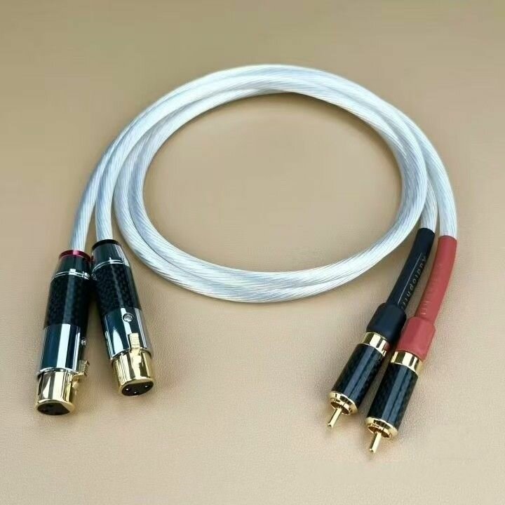 Нидерланды 5NOCC монокристаллическое серебро Балансный кабель RCA - XLR Кабель аудиосигнала 24 нити