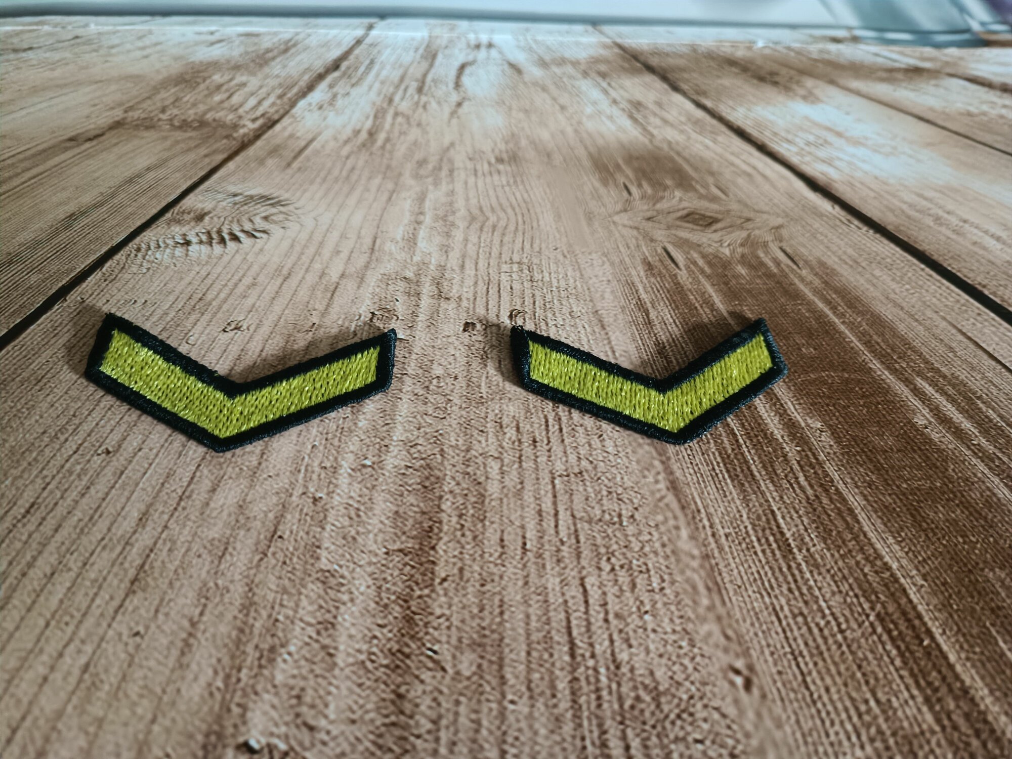 Нашивка годички / выслуга лет, 1 год желтые, 2 штуки, без липучки